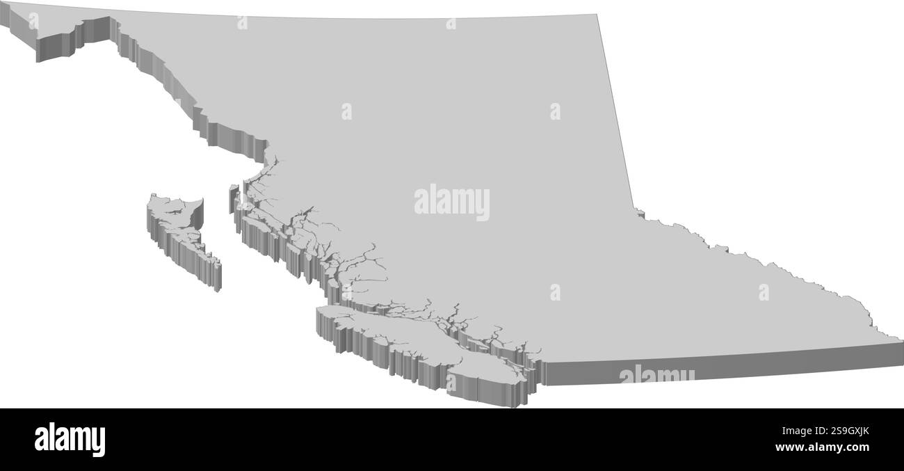 Map of British Columbia, a province of Canada Stock Vector Image & Art ...