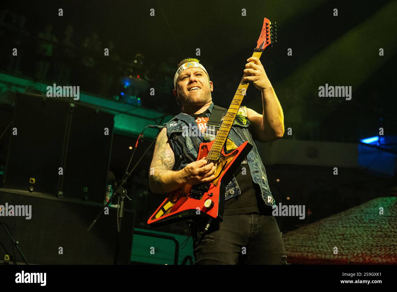 Dan Jacobs of Atreyu performs on board the Carnival Magic during day ...