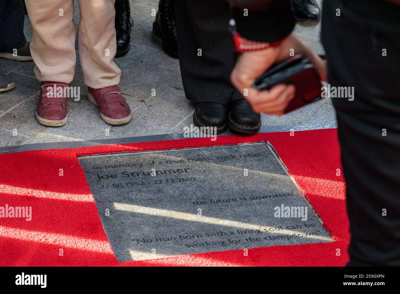 London, UK. 25th January, 2025. A legacy stone is unveiled during an ...