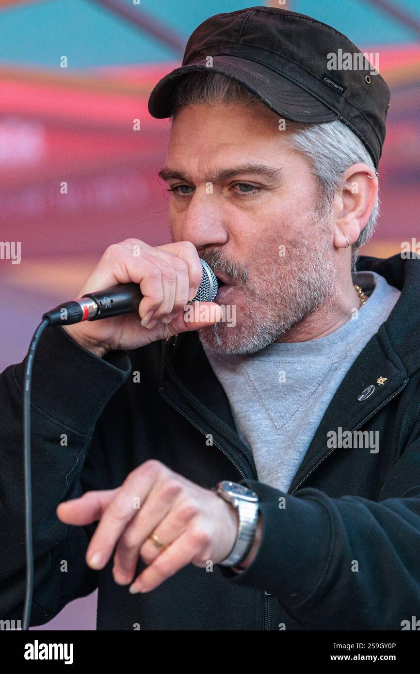 London, UK. 25th January, 2025. MC JC-001 performs with the Rotten Hill ...