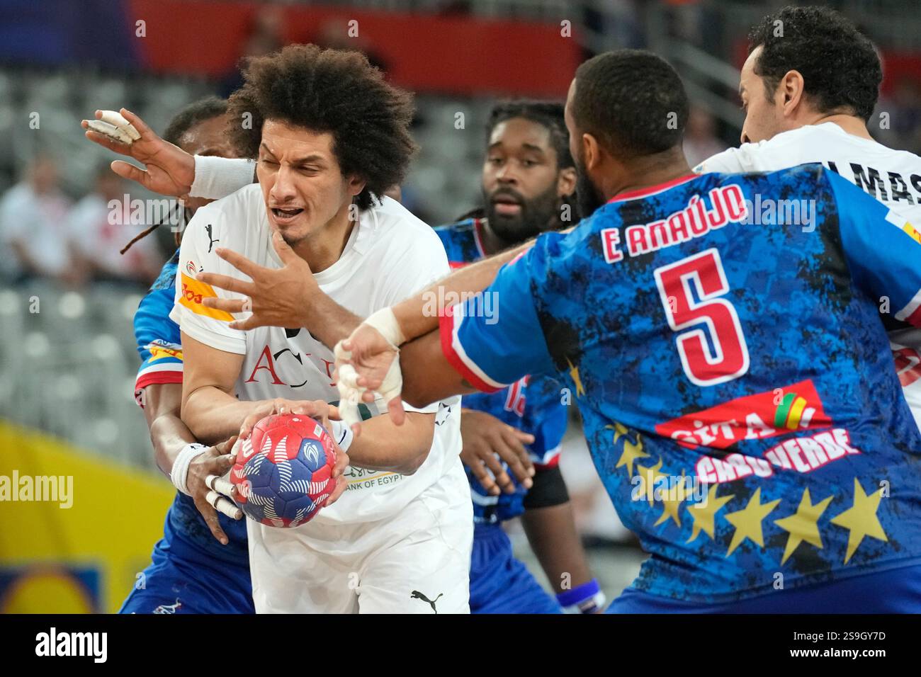 Egypt's Ali Zein, left, in action during the main round match between ...