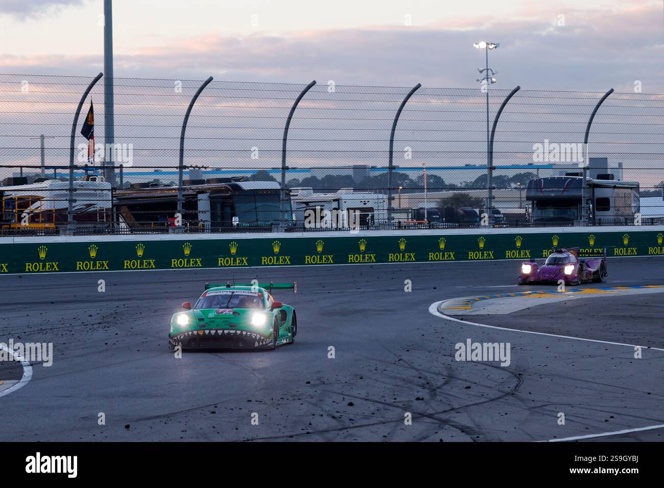DAYTONA BEACH, FL - JANUARY 26: The #77 AO Racing Porsche 911 GT3 R ...