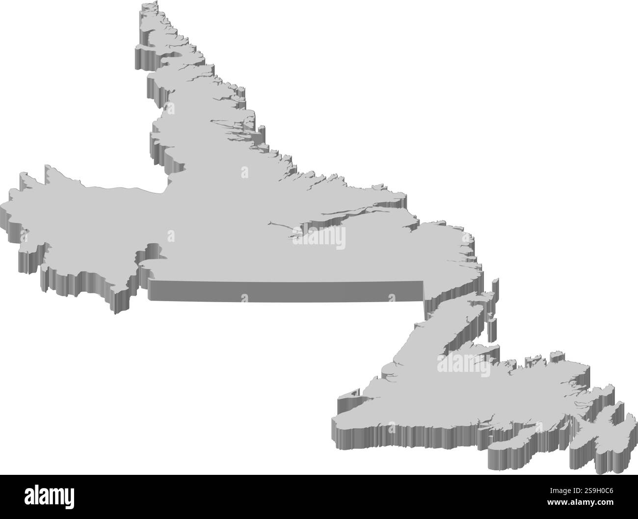 Map of Newfoundland and Labrador, a province of Canada Stock Vector ...
