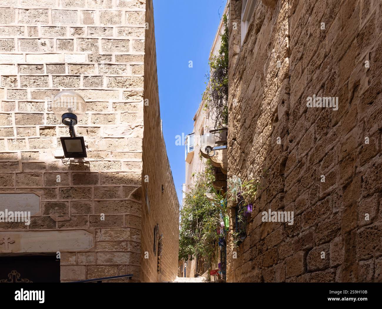 Israel, Tel Aviv Namal Yafo historic Old Jaffa port with art galleries ...