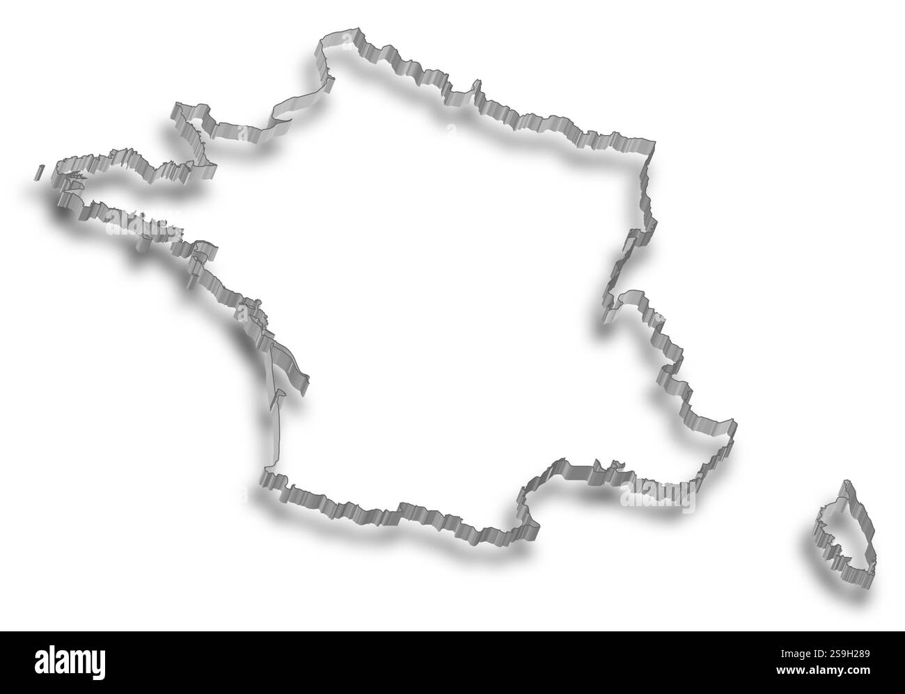 Map of France, the Contour is designed as a wall Stock Vector Image ...