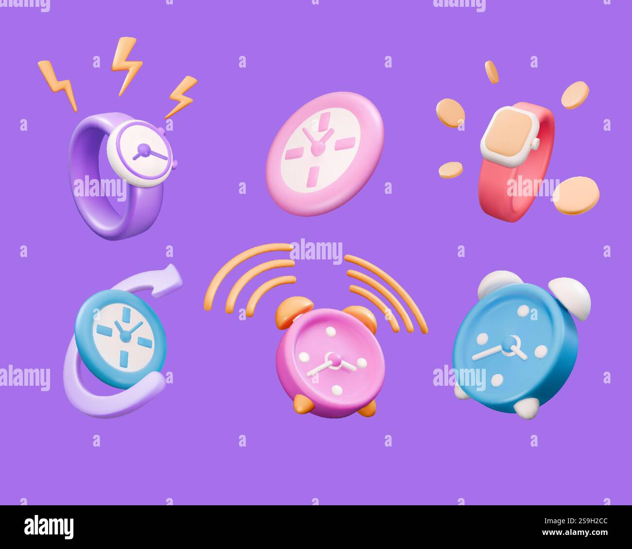 3D time. Clock icon. Fast delivery. Render timepiece. Speed timer ...