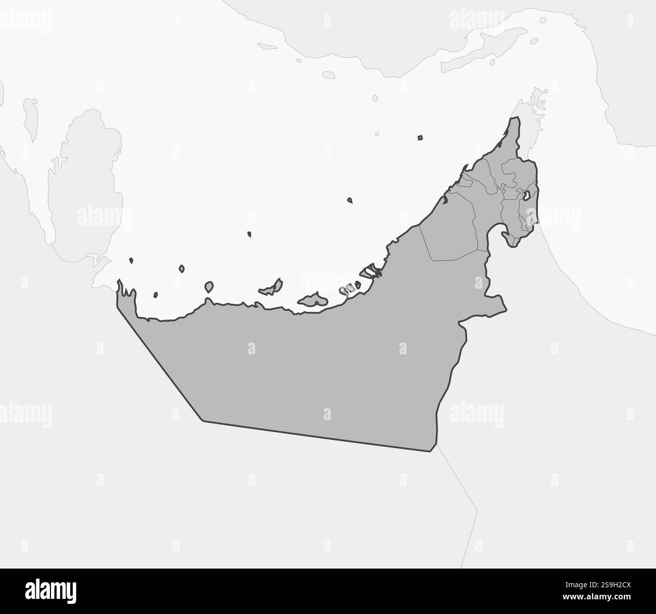 Map of United Arab Emirates and nearby countries, United Arab Emirates ...