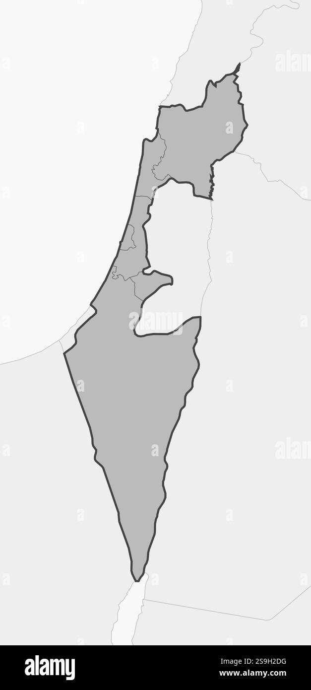 Map of Israel and nearby countries, Israel is highlighted in gray Stock ...