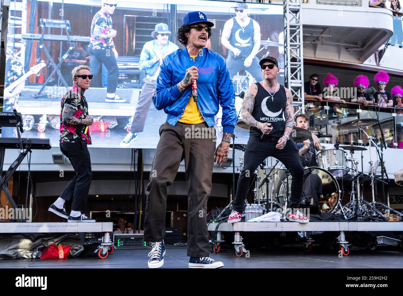 Dylan Alvarez of Hollywood Undead performs on board the Carnival Magic ...