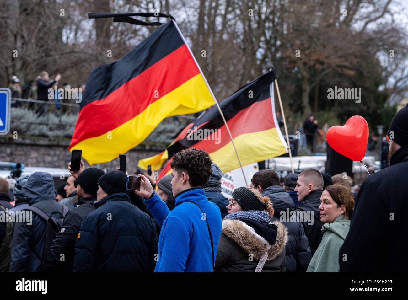 Aschaffenburg, Bavaria, Germany - January 26, 2025: Demonstration and ...