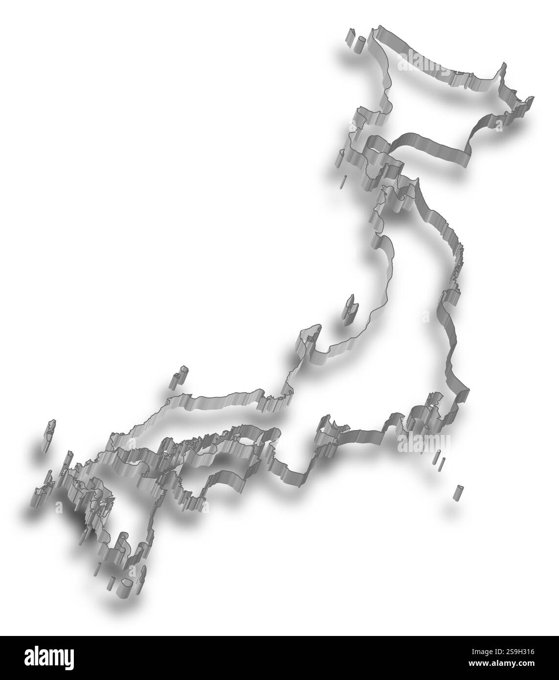 Map of Japan, the Contour is designed as a wall Stock Vector Image ...