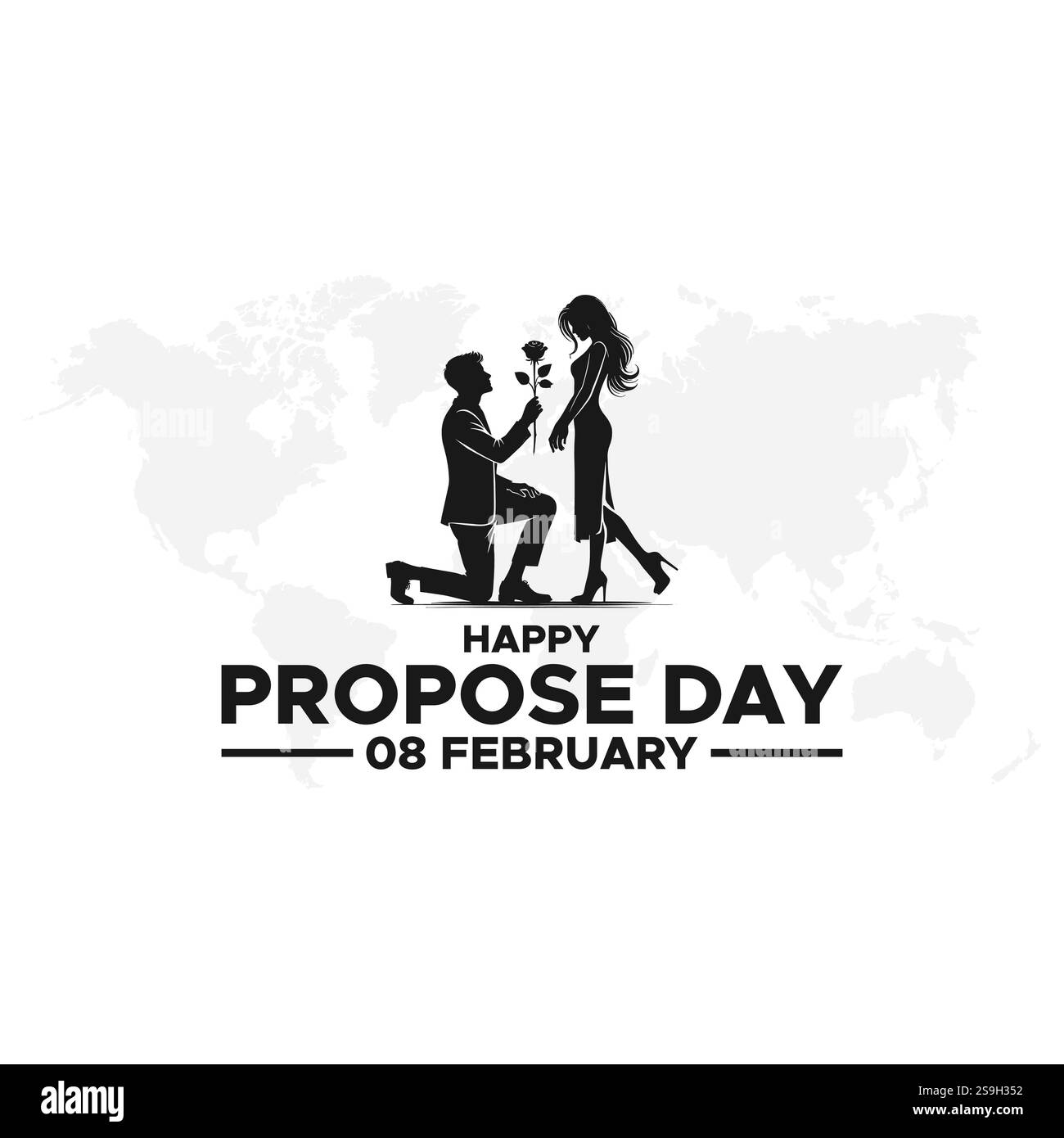 Horizontal valentine day banner Black and White Stock Photos & Images ...