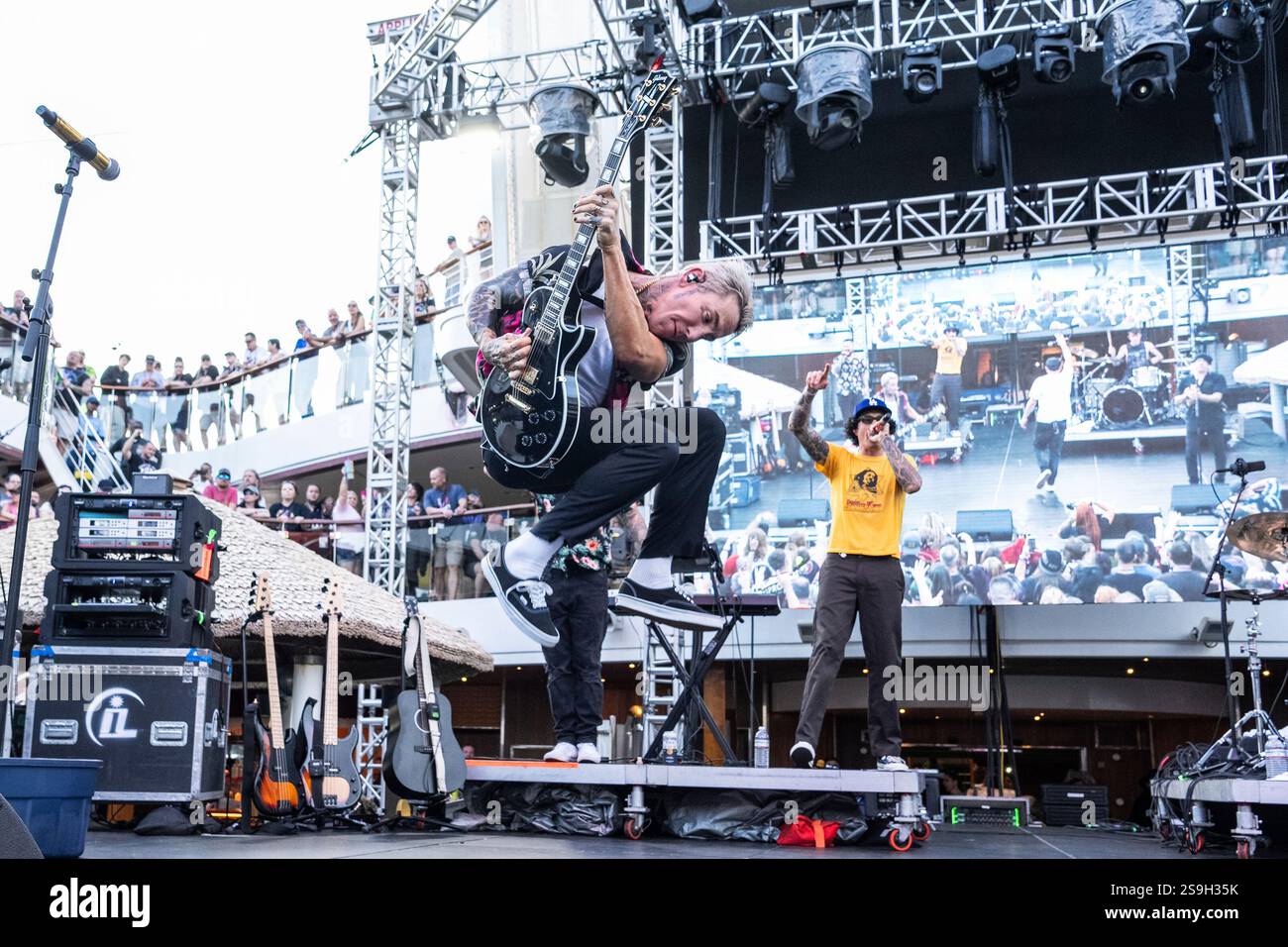 Danny Rose Murillo of Hollywood Undead performs on board the Carnival ...