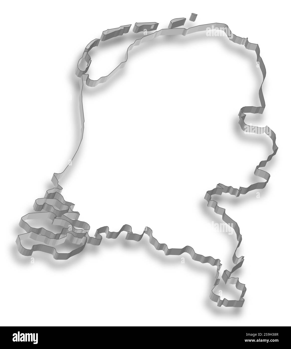 Map of Netherlands, the Contour is designed as a wall Stock Vector ...