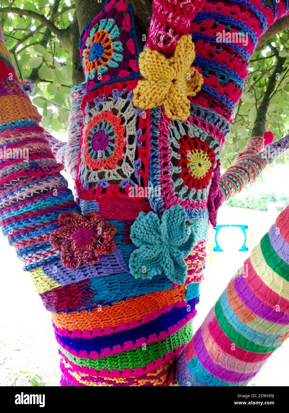 Crochet on tree Stock Photo - Alamy