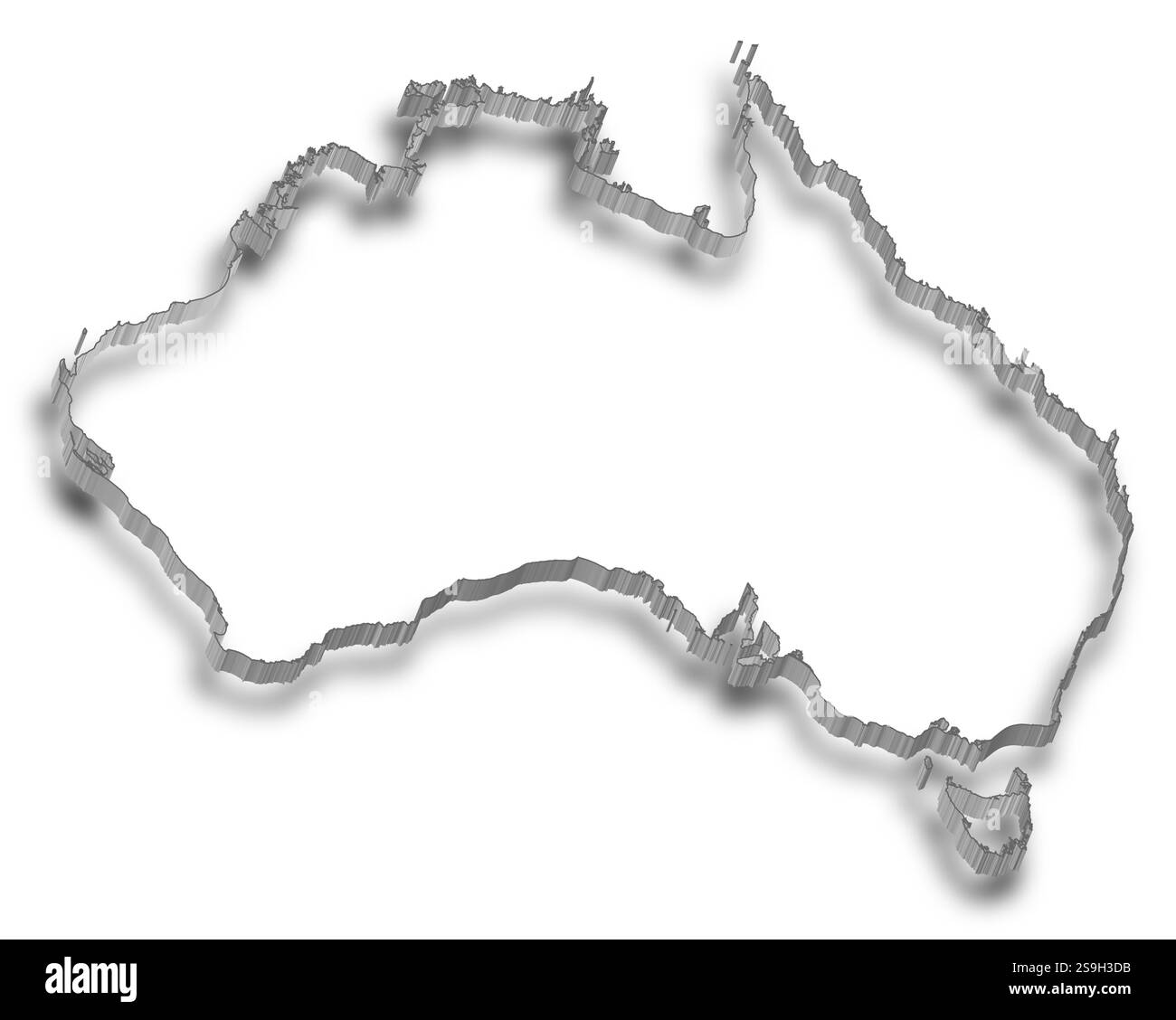 Map of Australia, the Contour is designed as a wall Stock Vector Image ...