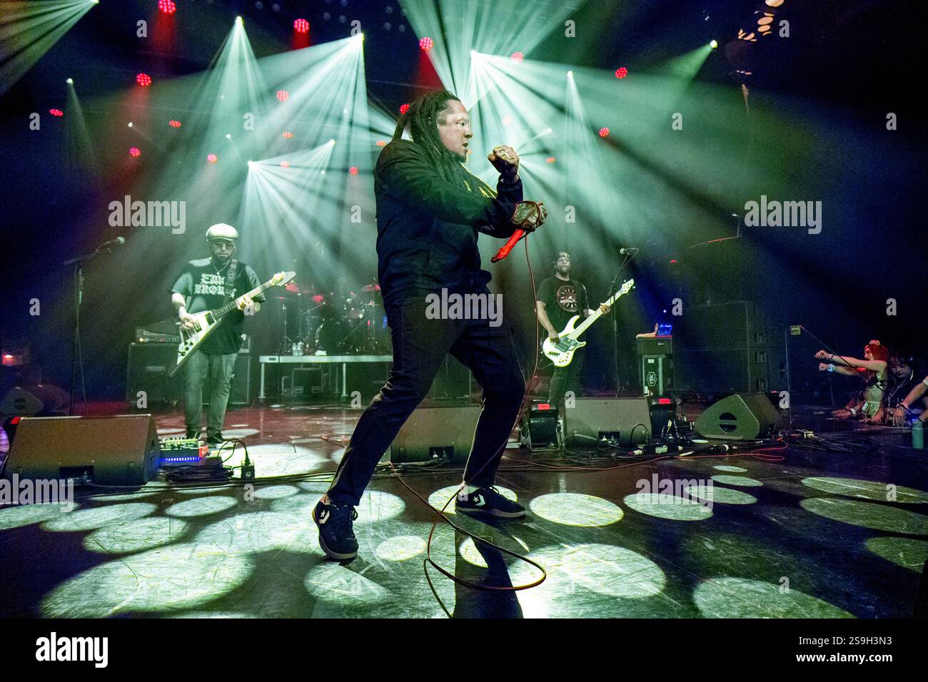 Sonny Sandoval of P.O.D. performs on board the Carnival Magic during ...