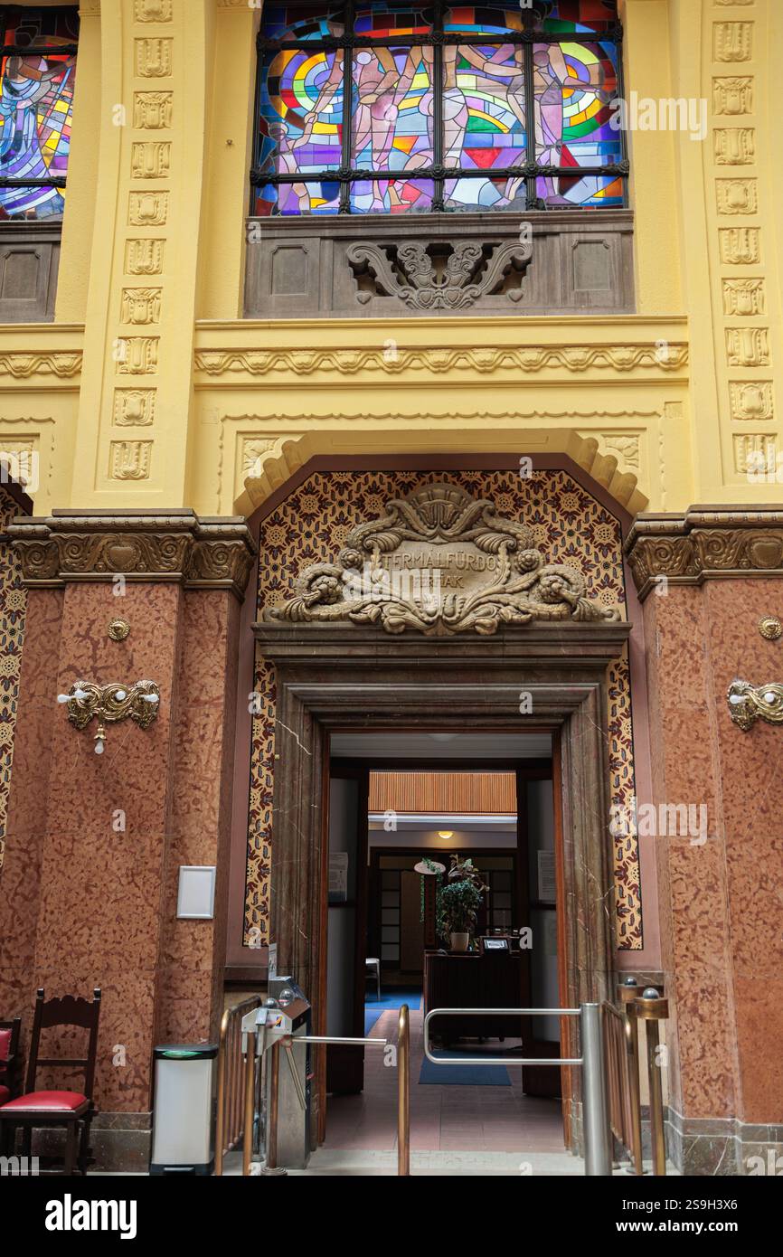 Internal access Door to the Spa of Historic Gellért Hotel on the Danube ...