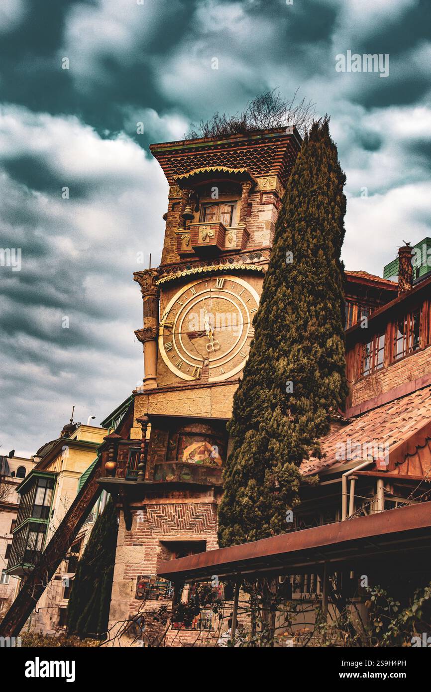 Historic Clock Tower with Unique Architecture Stock Photo - Alamy