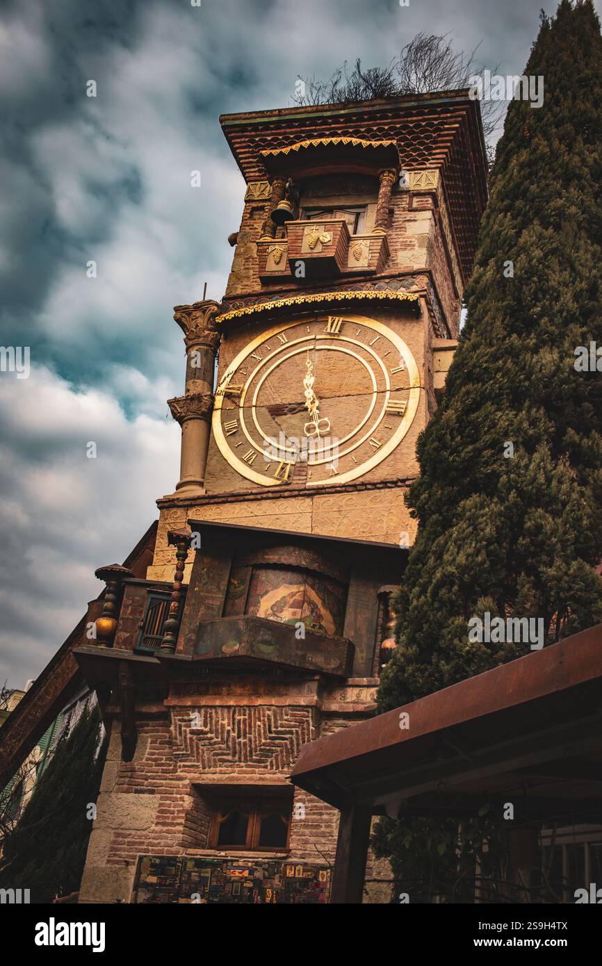 Historic Clock Tower with Unique Architecture Stock Photo - Alamy