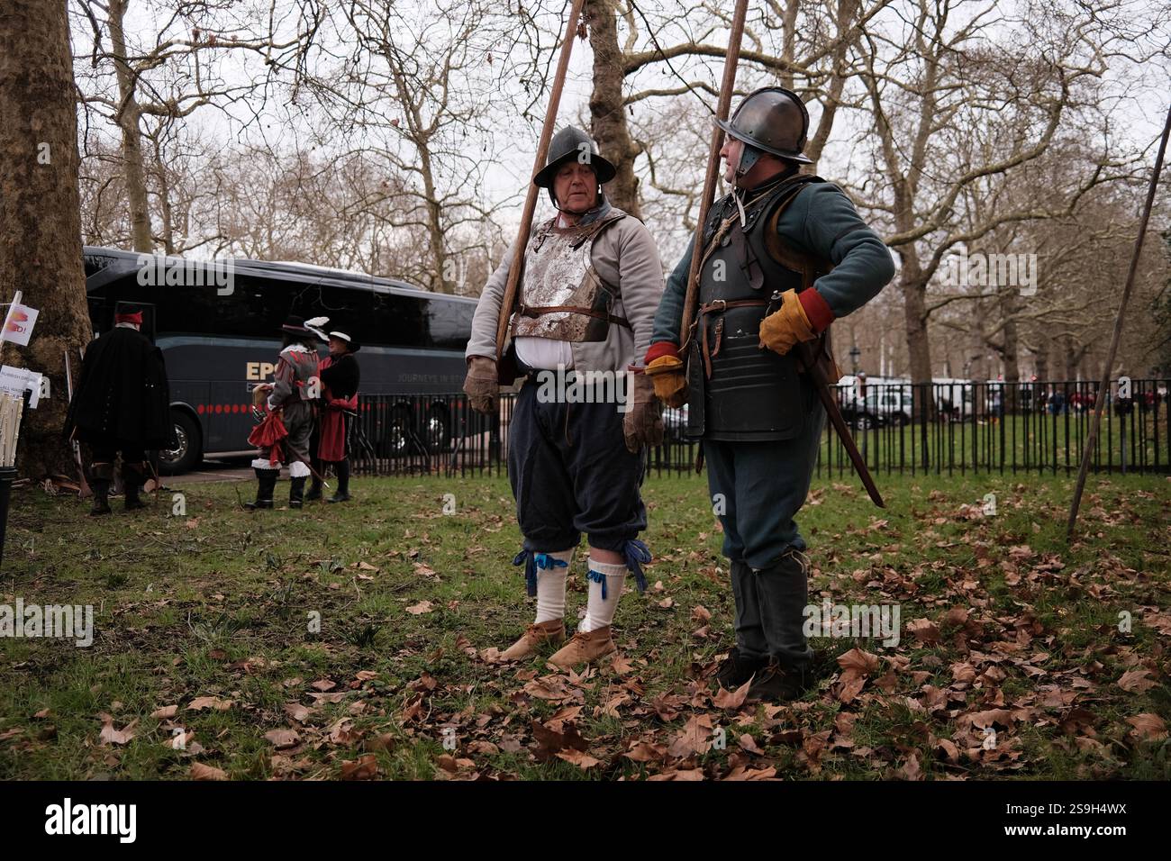 The Mall, London, UK. 26th January, 2025 A group of period accurately ...