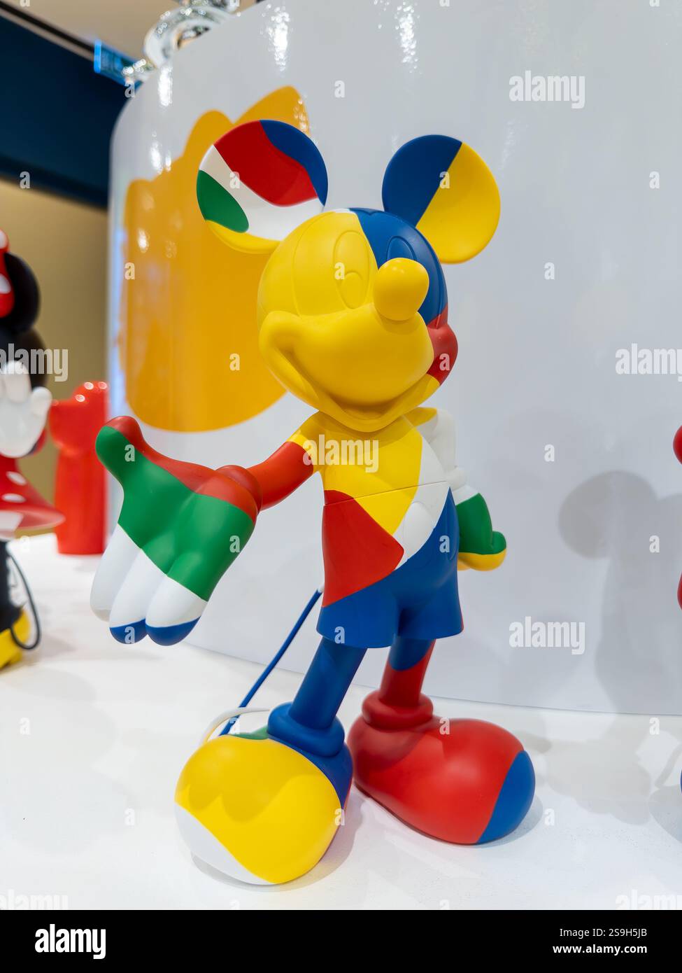Colorful character statue showcasing vibrant design at art exhibition ...