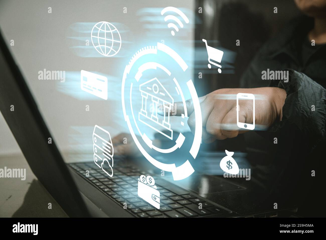 Online banking and digital marketing technology. Financial digital ...