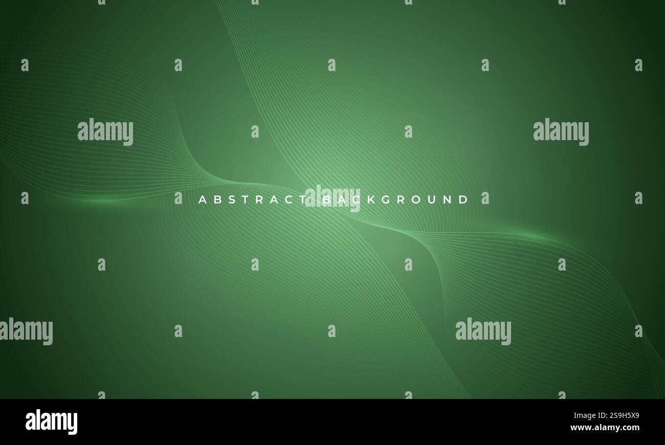 Abstract vector background with glowing green wavy lines Stock Vector ...