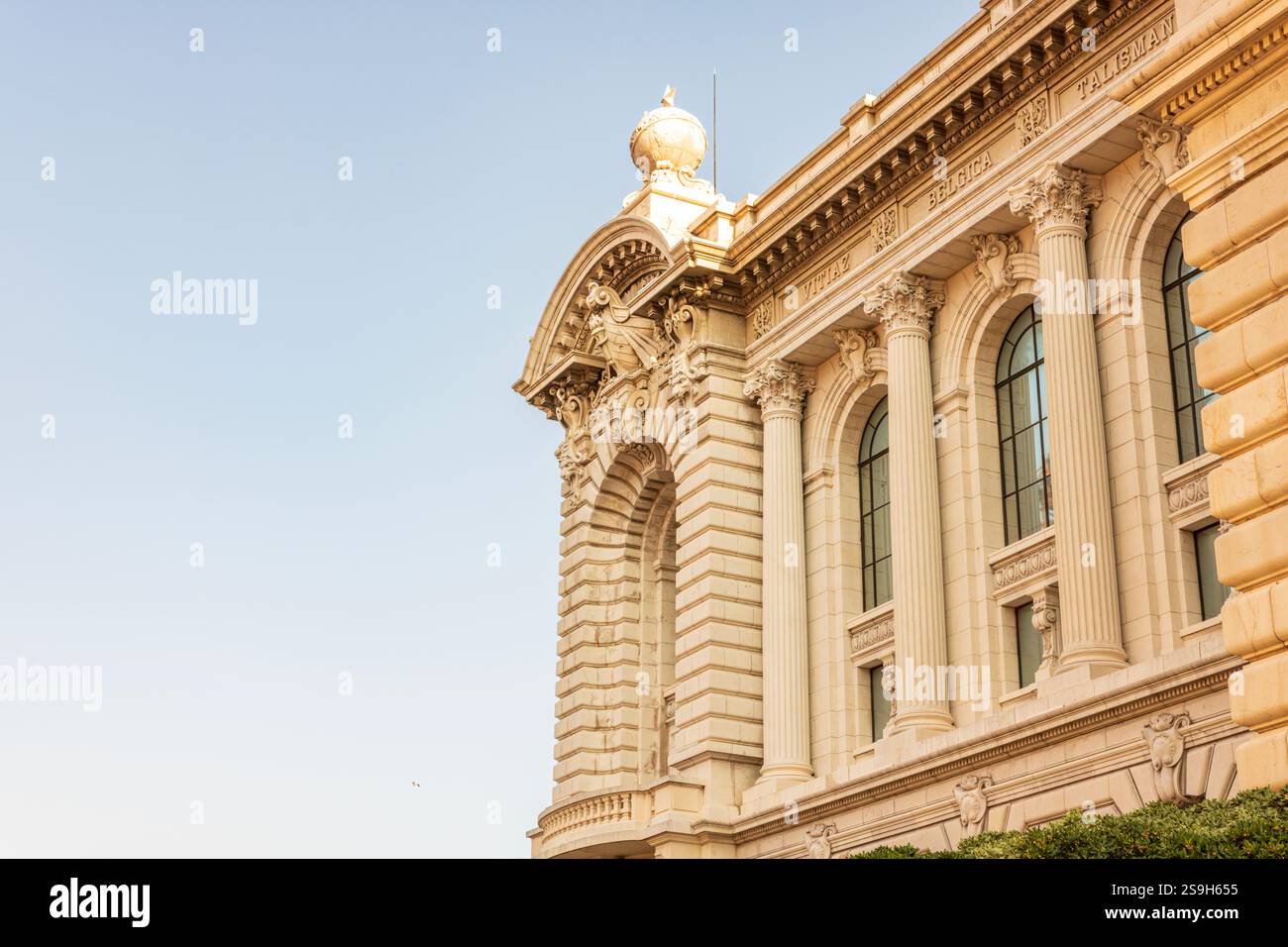 Colorful Mediterranean house facades of luxury buildings with ornate ...