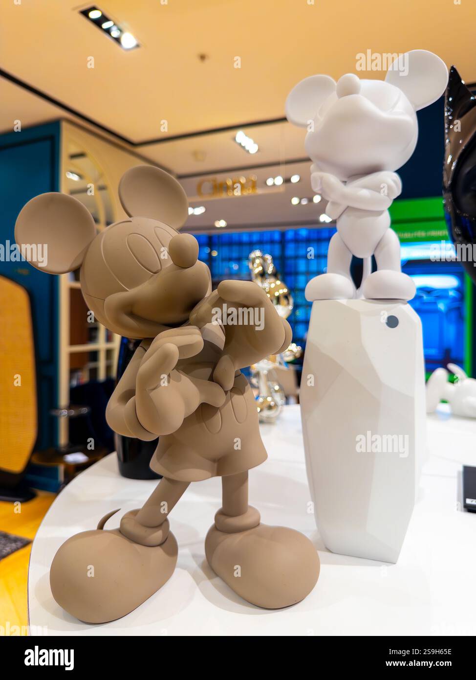 Mickey Mouse sculptures add joy to a downtown gallery display Stock ...