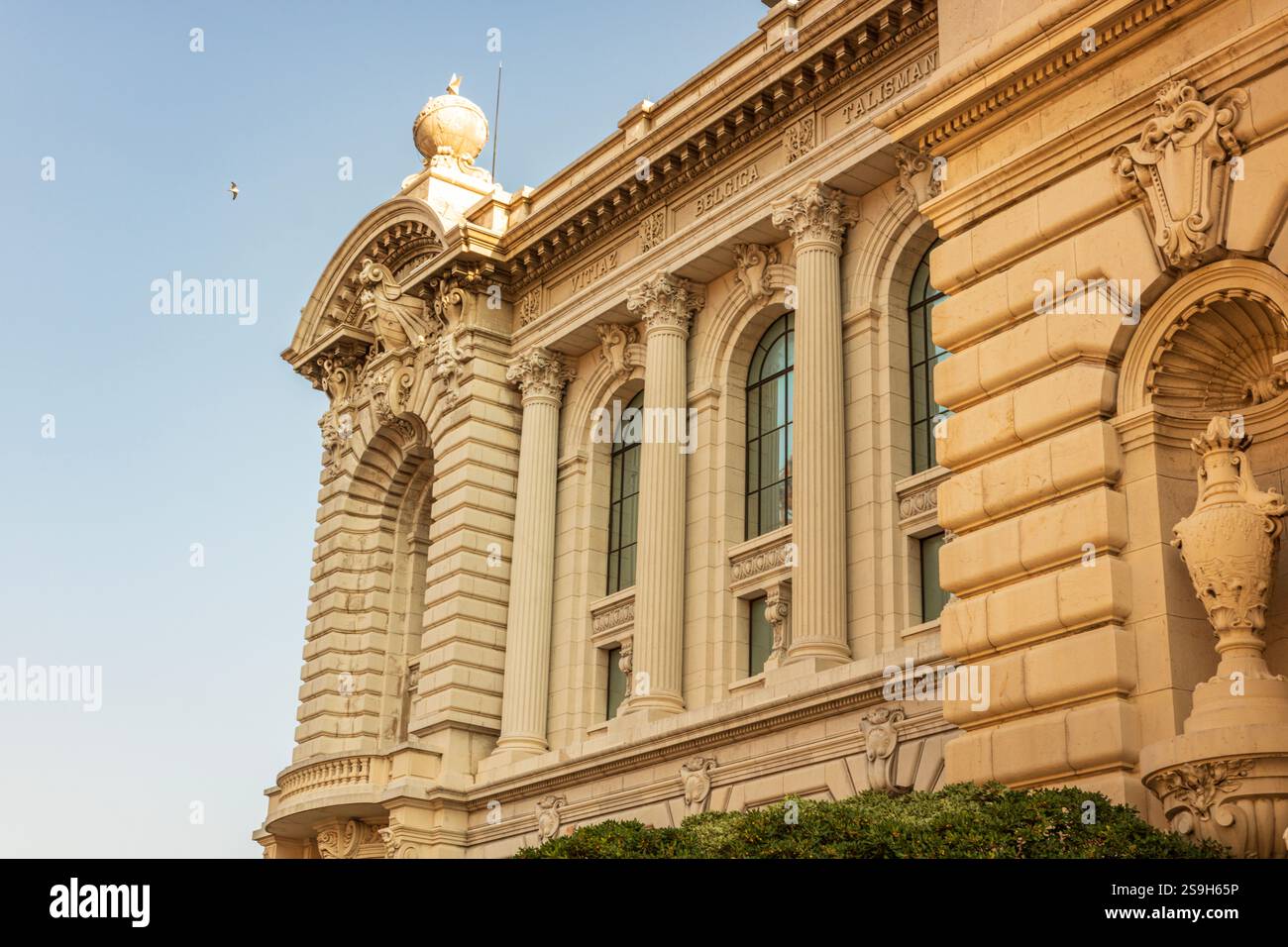 Colorful Mediterranean house facades of luxury buildings with ornate ...