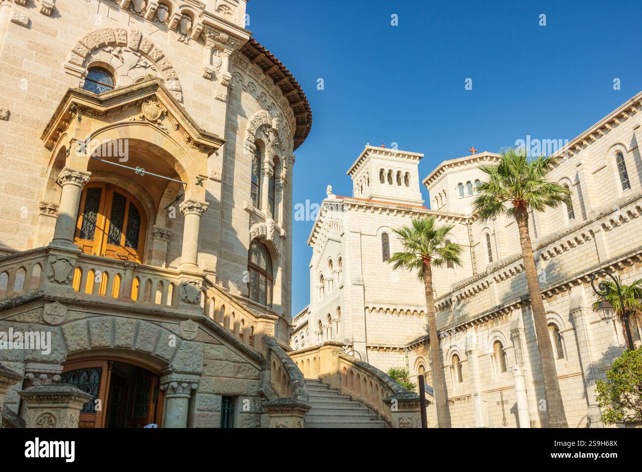 Colorful Mediterranean house facades of luxury buildings with ornate ...