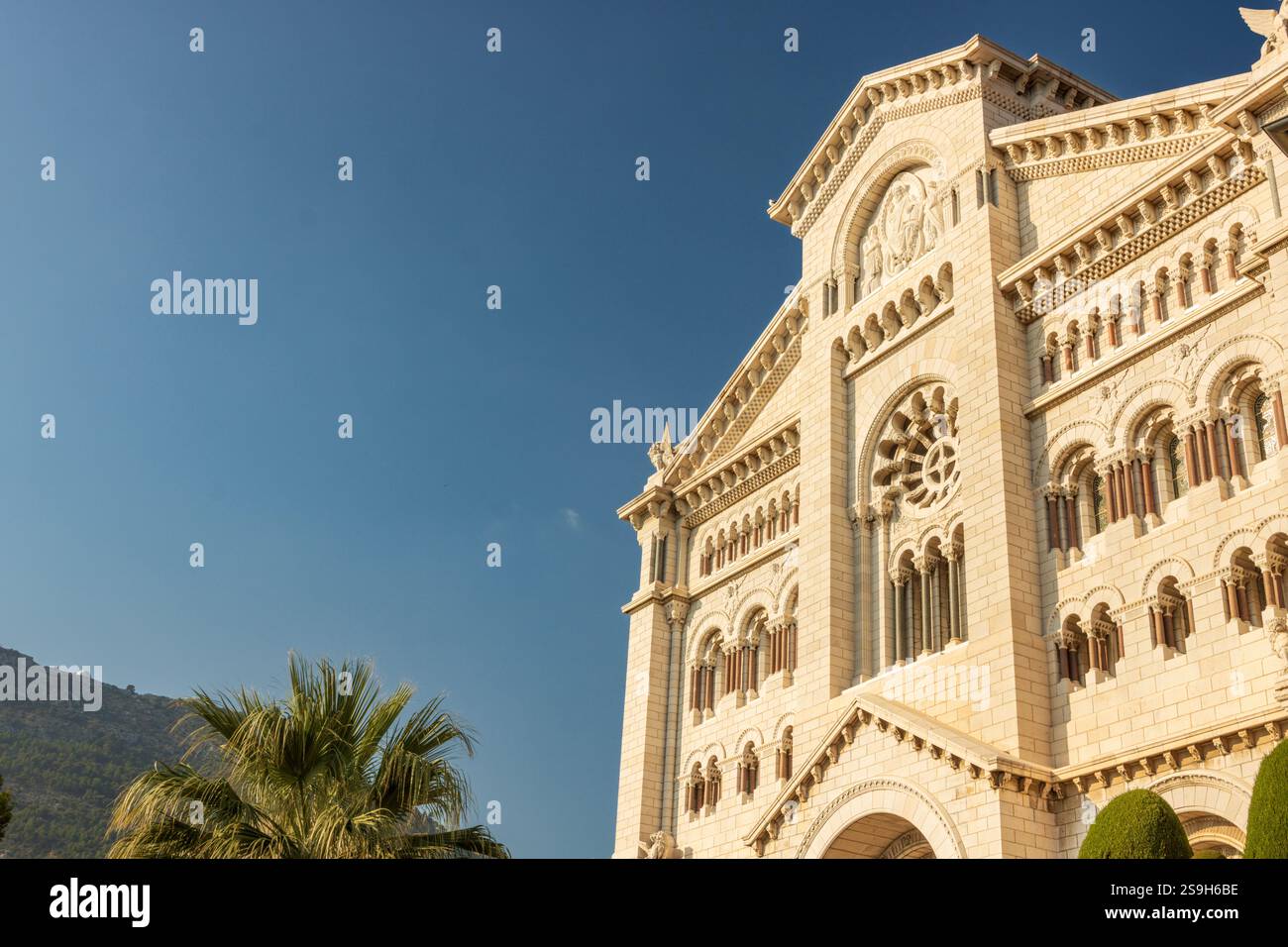 Colorful Mediterranean house facades of luxury buildings with ornate ...