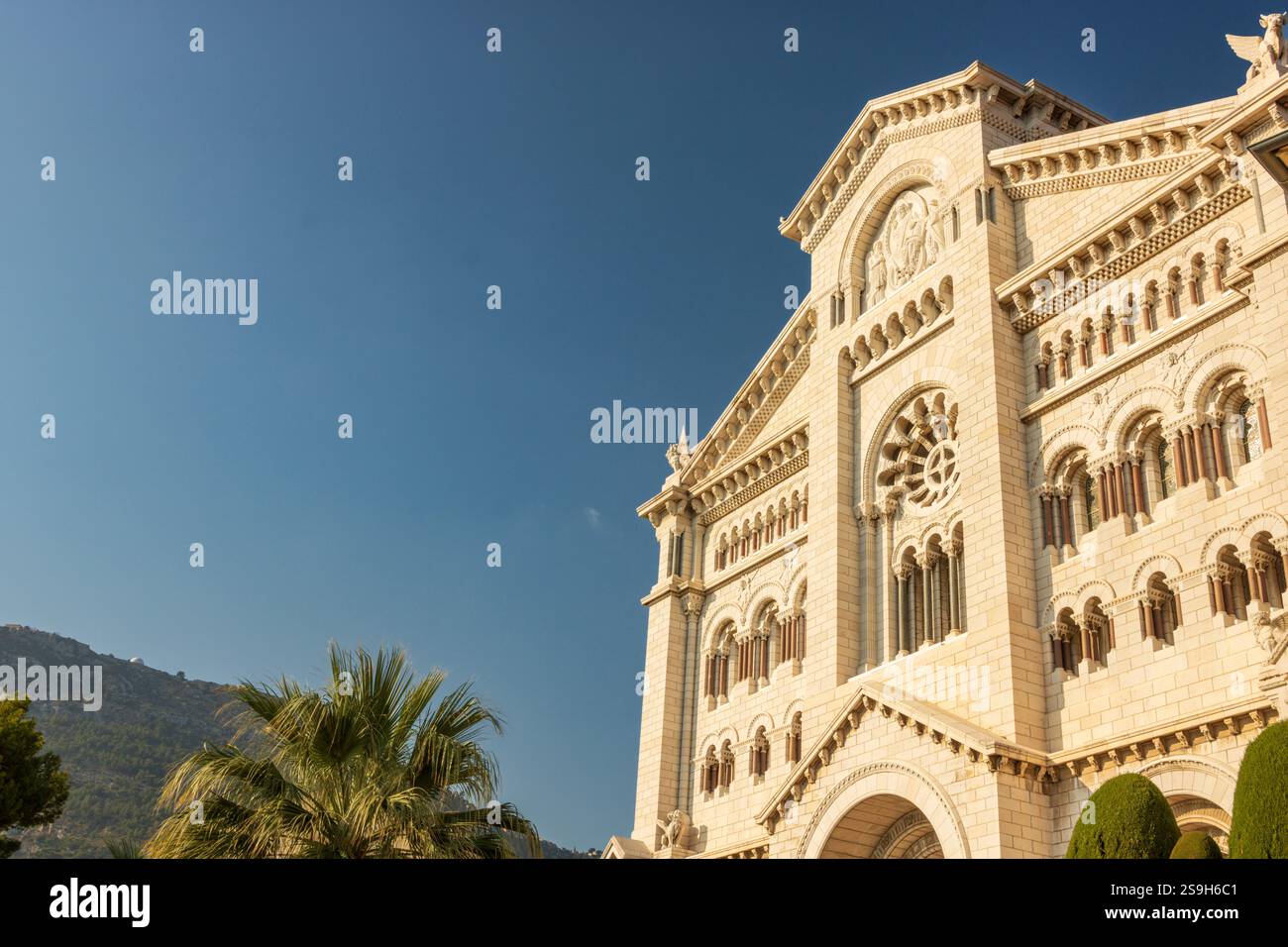 Colorful Mediterranean house facades of luxury buildings with ornate ...
