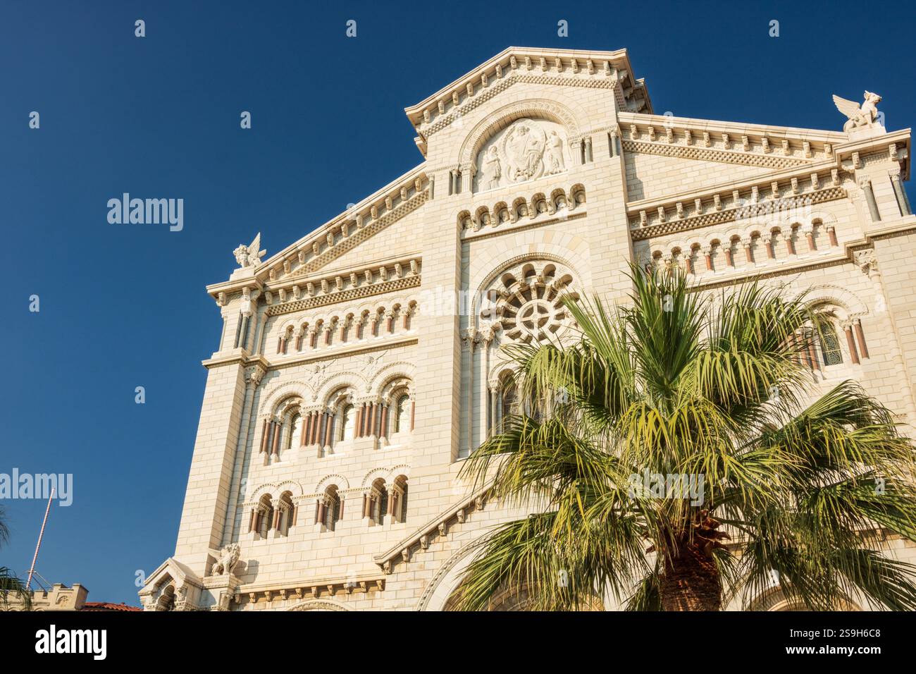 Colorful Mediterranean house facades of luxury buildings with ornate ...