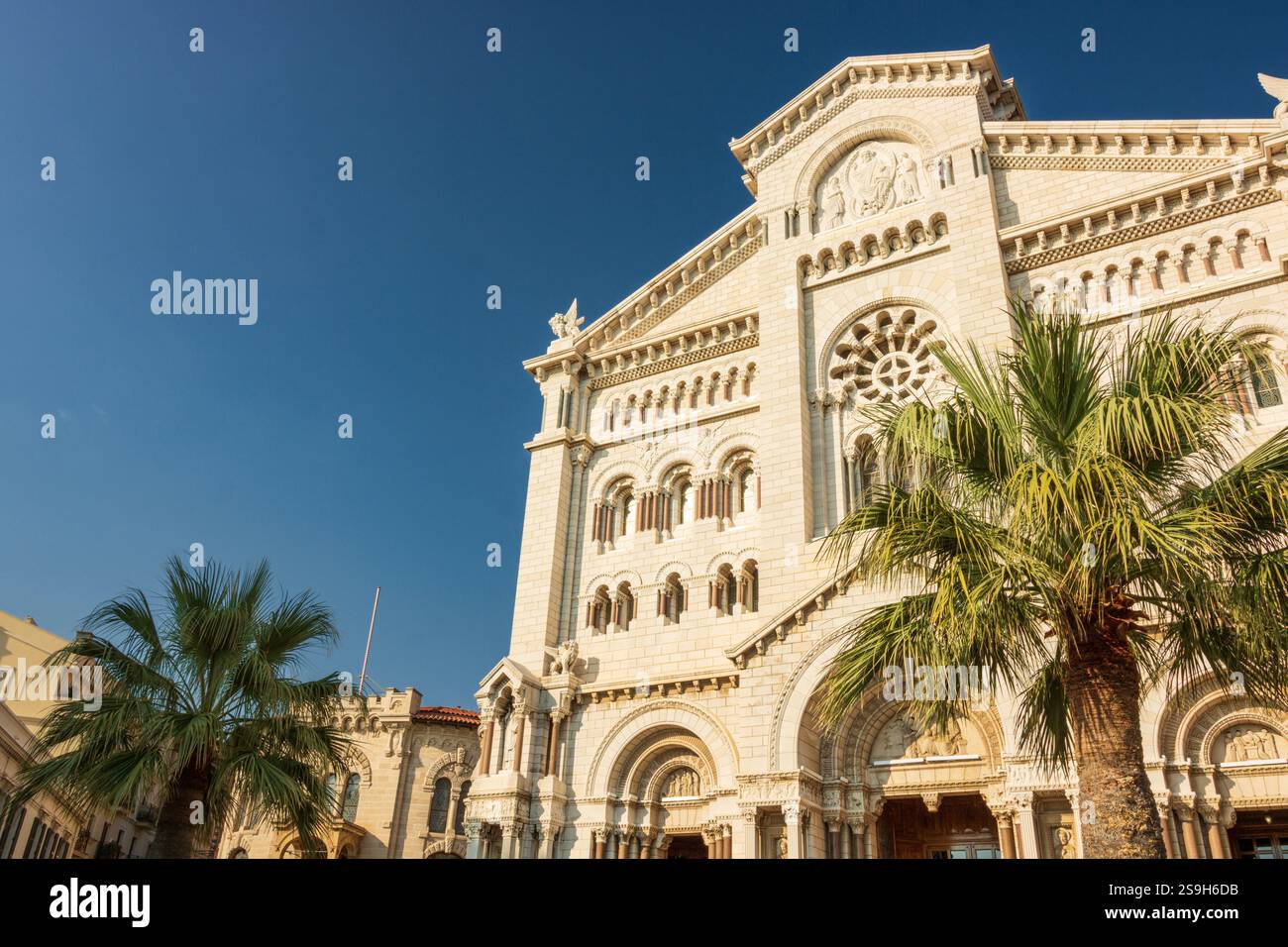 Colorful Mediterranean house facades of luxury buildings with ornate ...