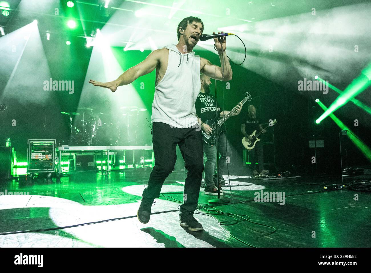 Jesse Hasek of 10 Years performs on board the Carnival Magic during day ...