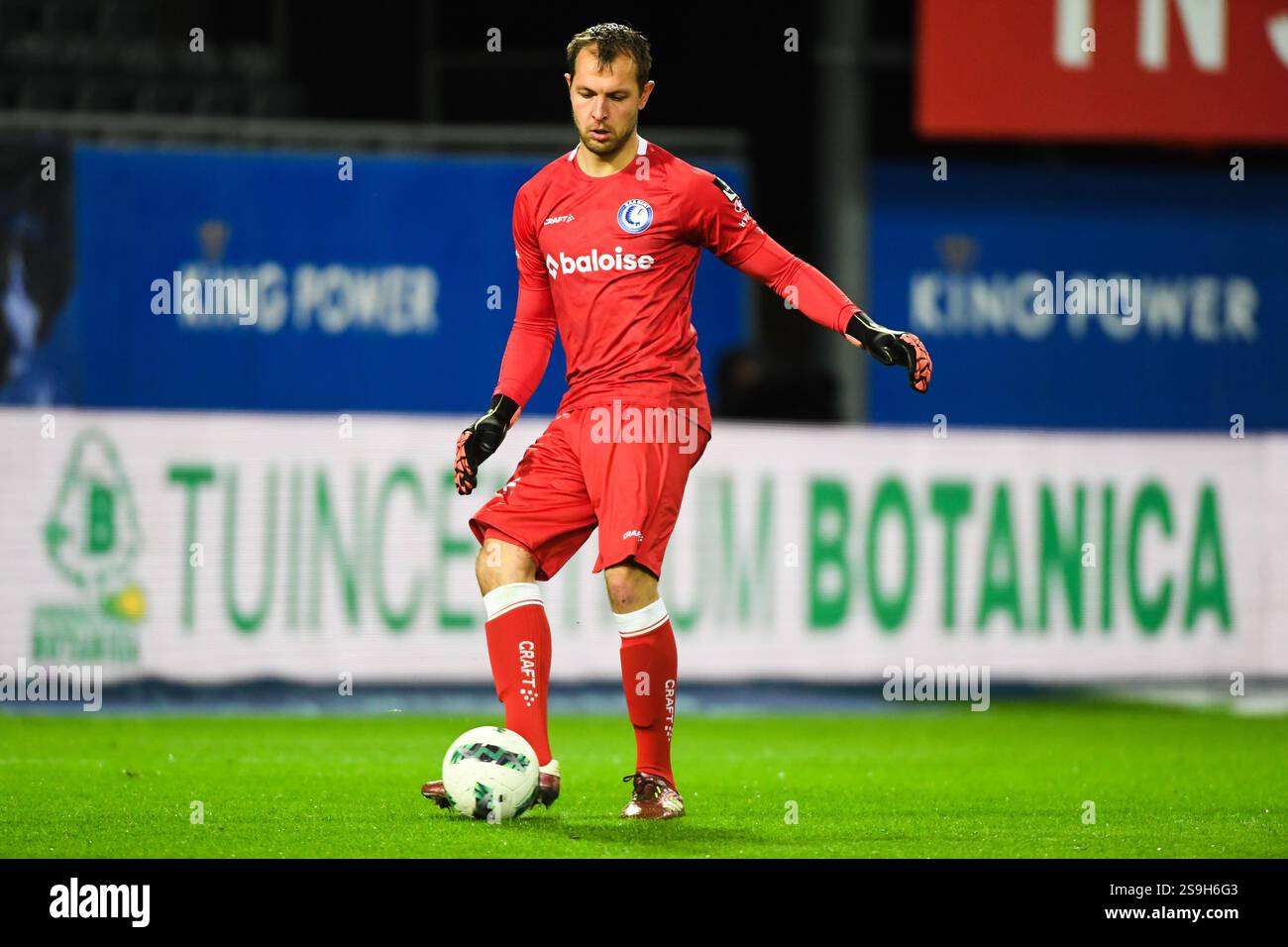 Gent's goalkeeper Davy Roef pictured in action during a soccer match ...