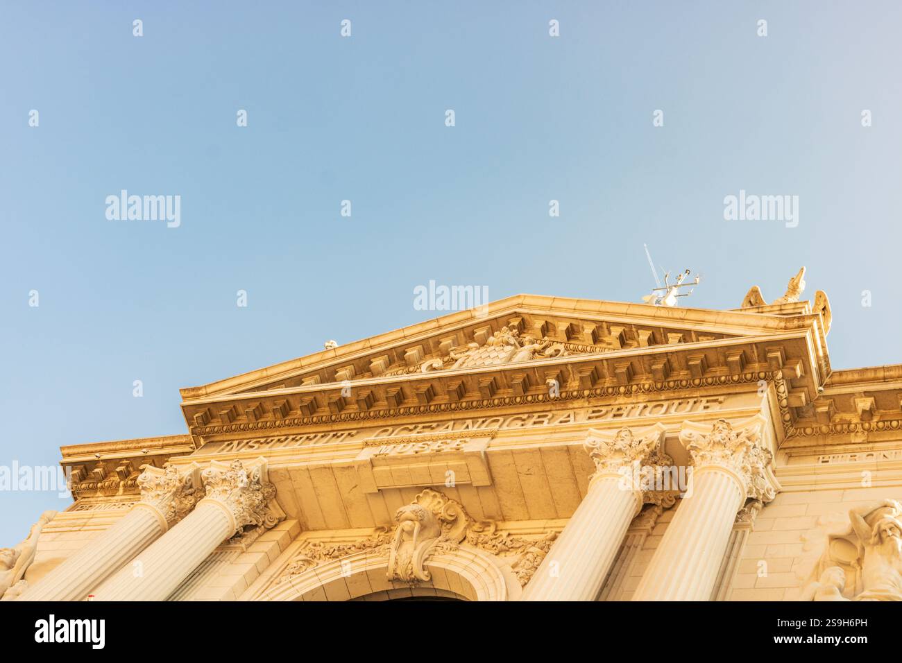 Colorful Mediterranean house facades of luxury buildings with ornate ...