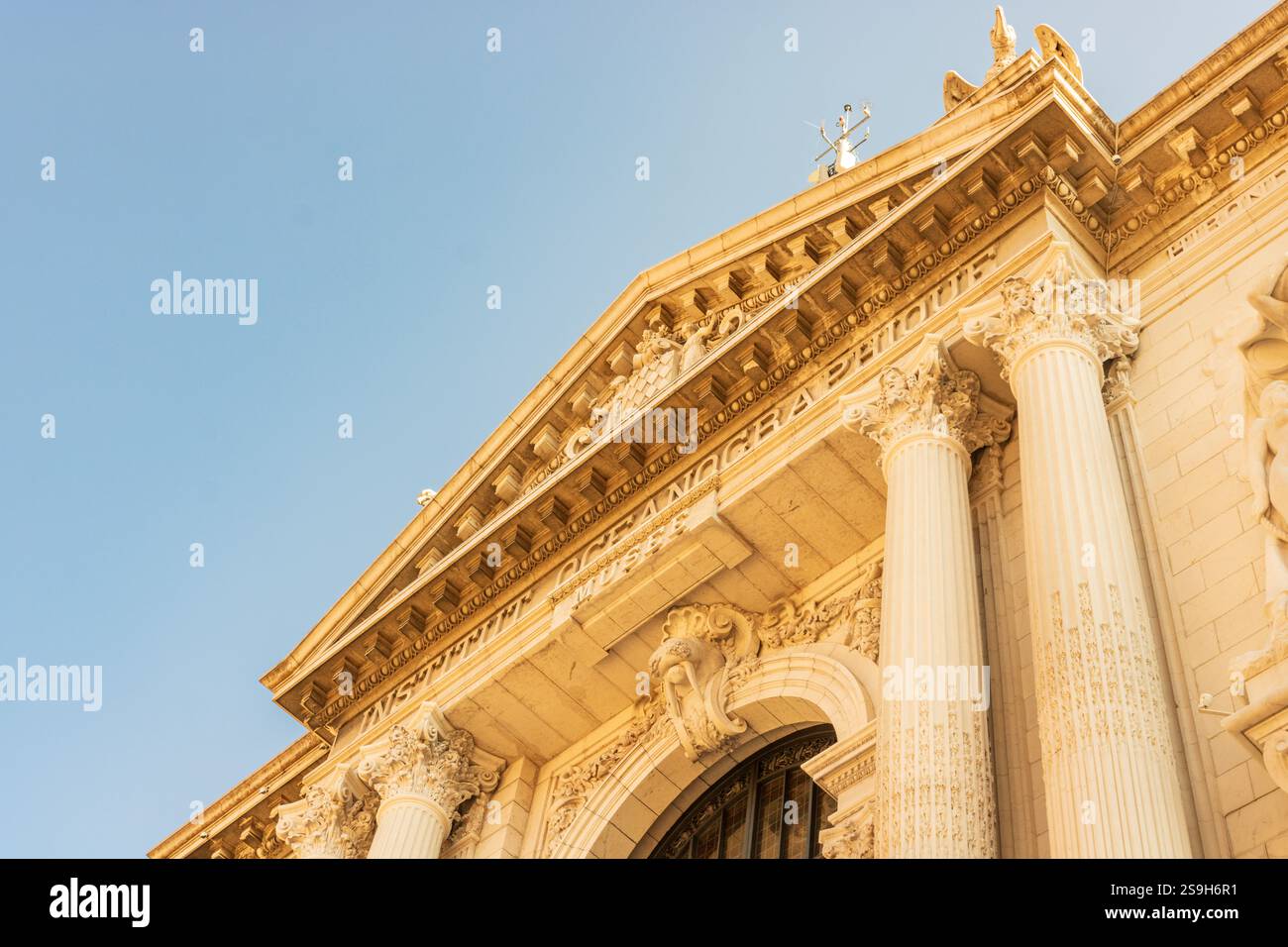 Colorful Mediterranean house facades of luxury buildings with ornate ...