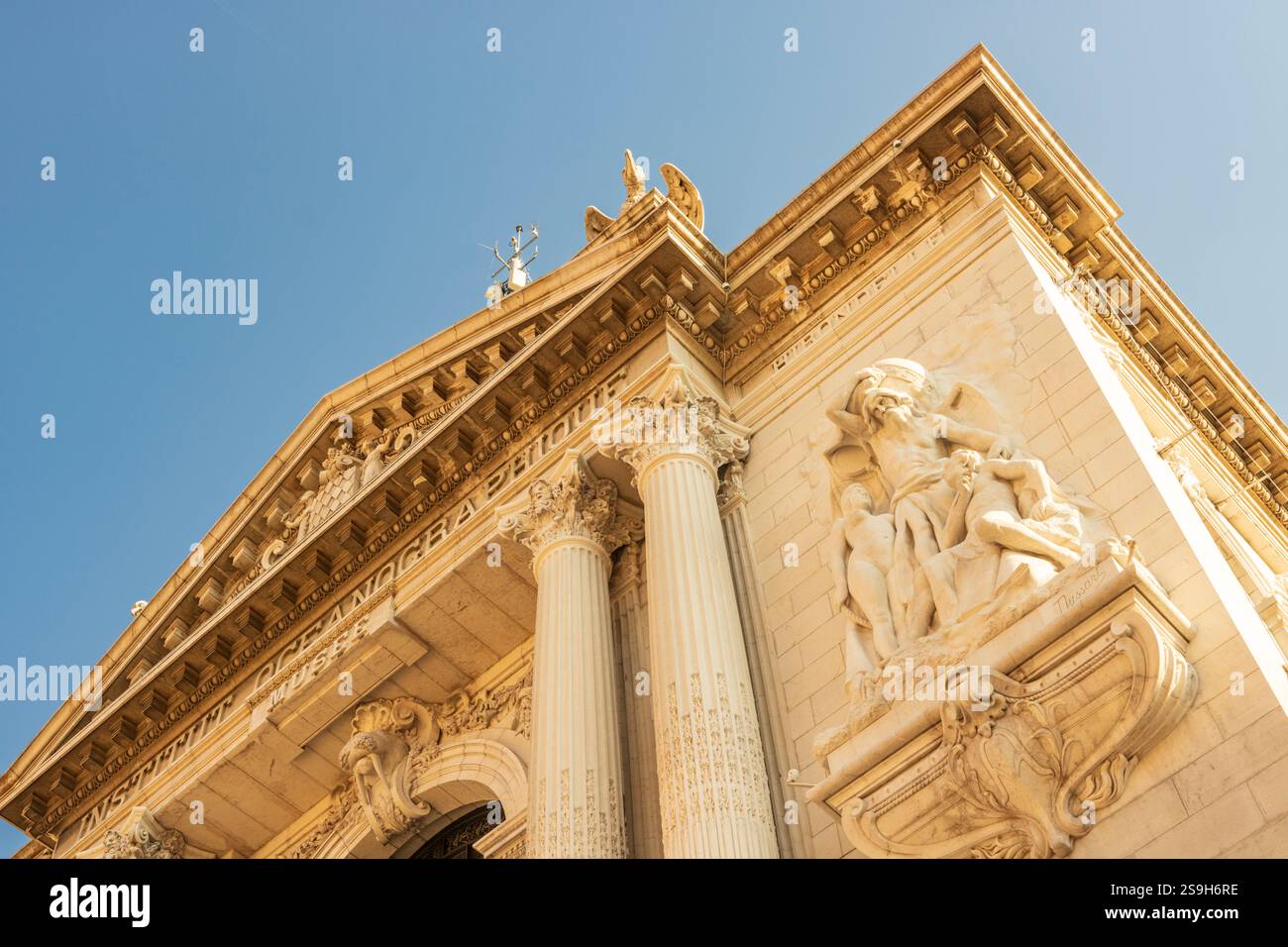 Colorful Mediterranean house facades of luxury buildings with ornate ...