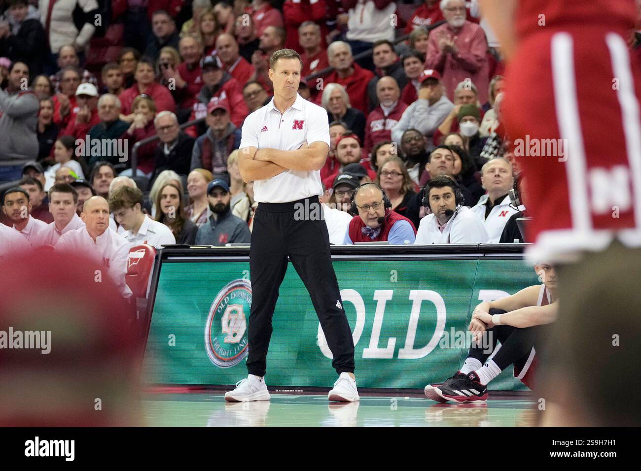Nebraska head coach Fred Hoiberg looks on during the first half of an ...