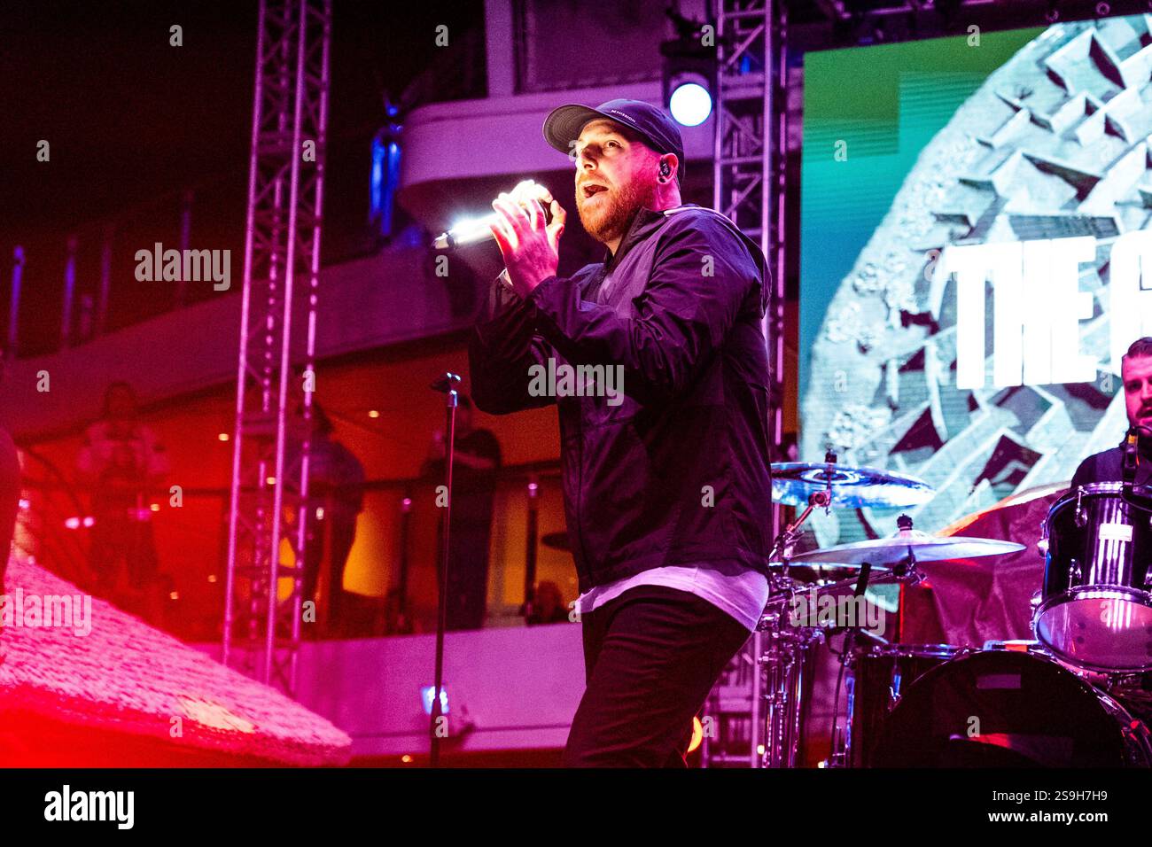 Jonathan Vigil of The Ghost Inside performs on board the Carnival Magic ...