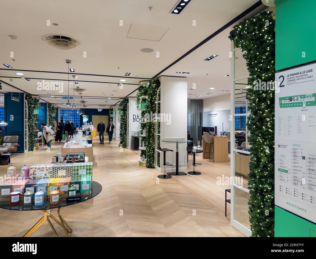 Modern interior of a bright and stylish retail space adorned with ...