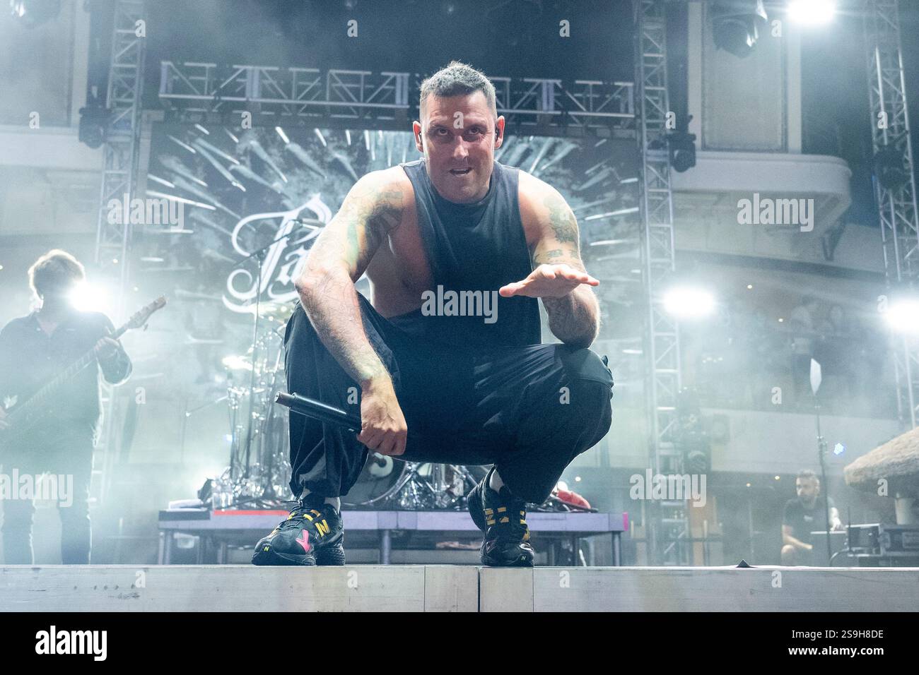 Winston McCall of Parkway Drive performs on board the Carnival Magic ...