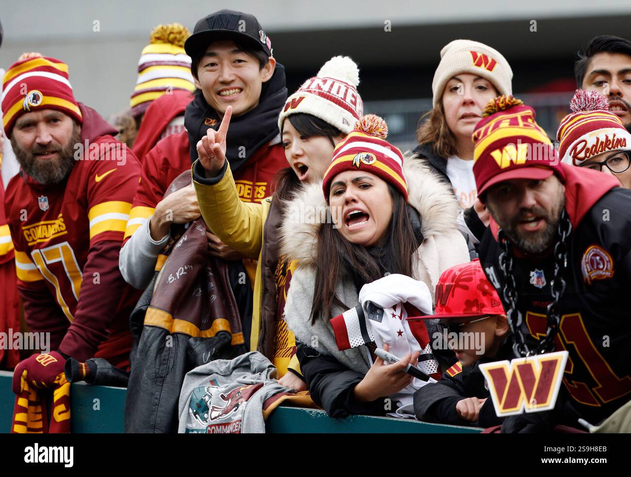 Philadelphia, United States. 26th Jan, 2025. Washington Commanders fans ...