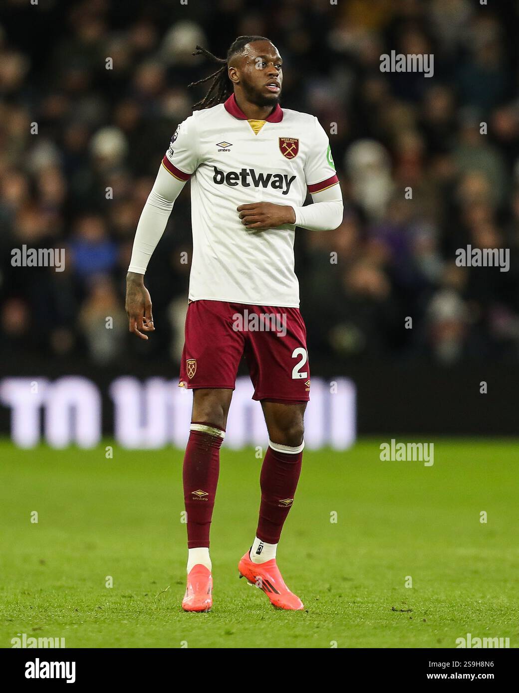 Aaron Wan-Bissaka of West Ham United during the Premier League match ...