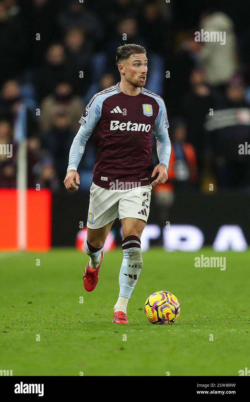 Matty Cash of Aston Villa makes a break with the ball during the ...