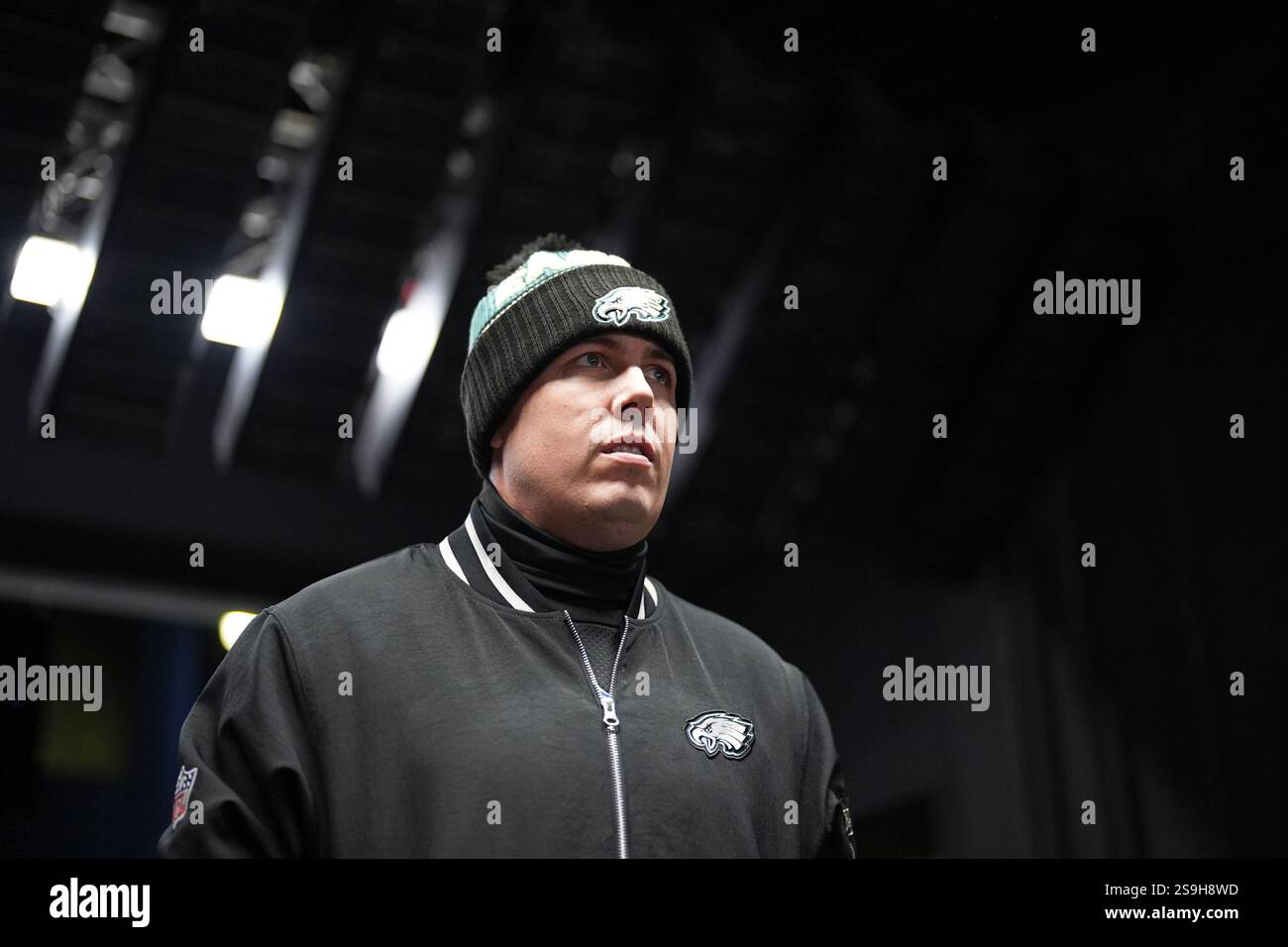 Philadelphia Eagles offensive coordinator Kellen Moore walks to the ...