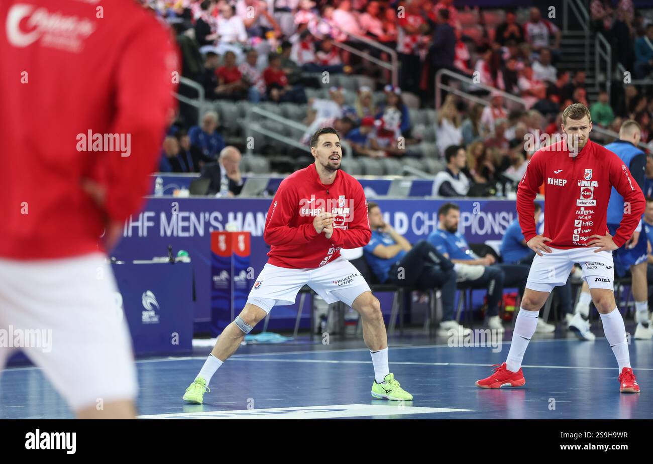 Zagreb, Croatia. 26th Jan, 2025. Ivan Martinovic of Croatia warms up ...